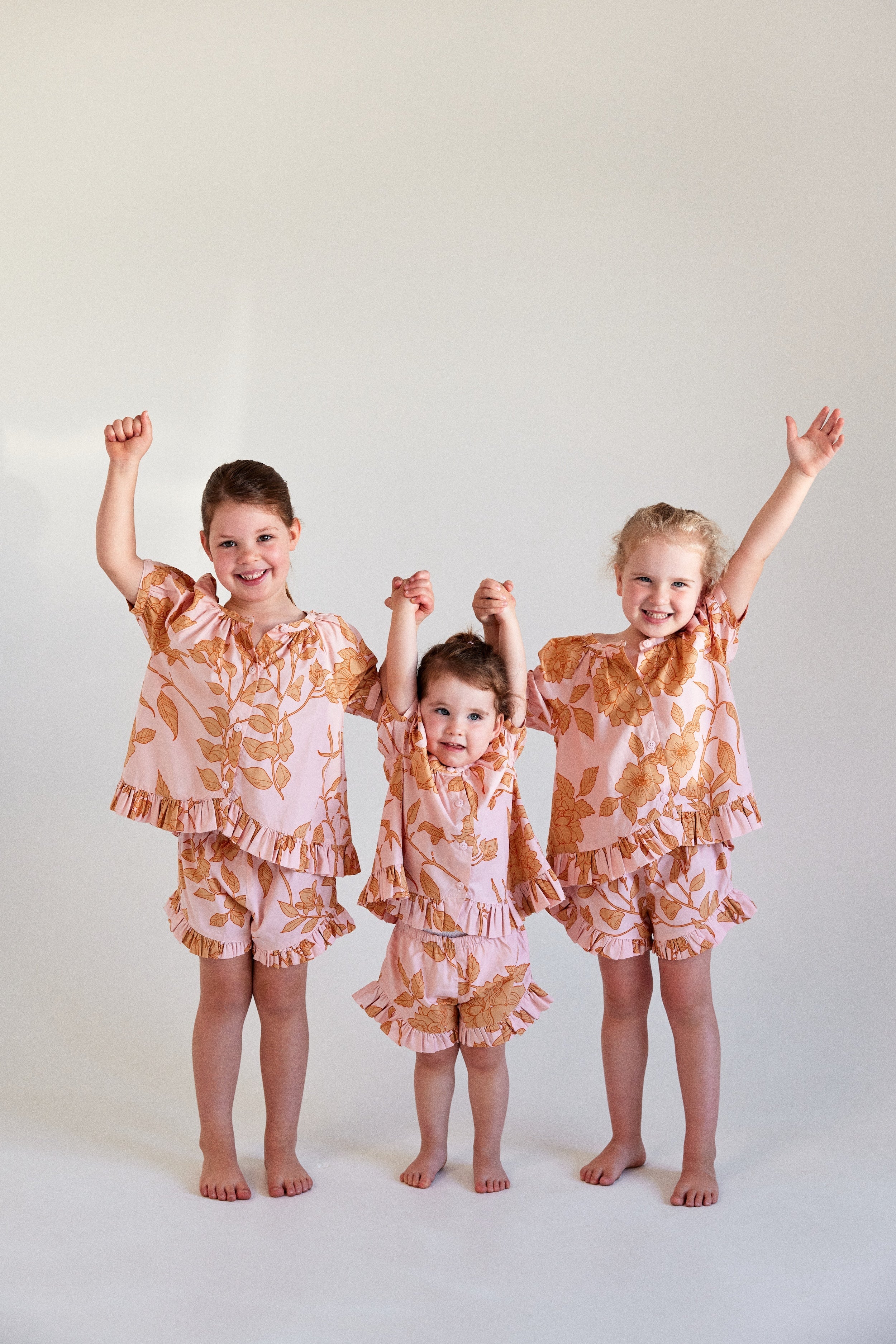 Girls Sophie Sleep Set - Cotton Modal - Romantic Floral Peach – Piyama