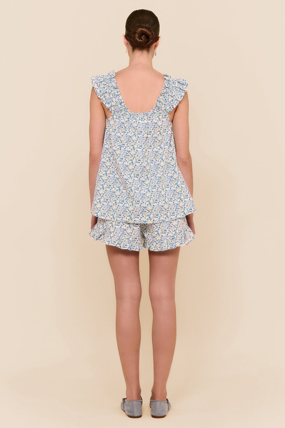 Nicolette Sleep Set - Cotton - Floret Blue – Piyama