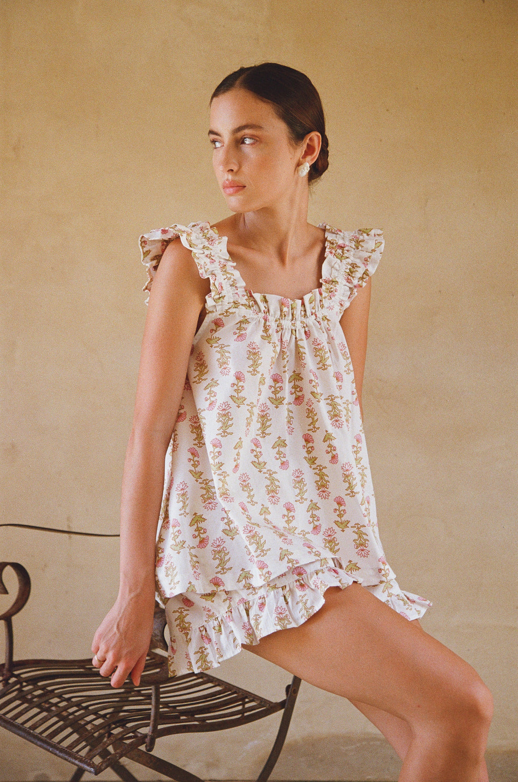 Romy Sleep Set - White Washed Cotton – Piyama