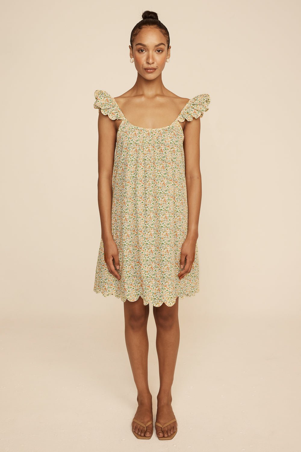 Indah Wing Nightie - Cotton - Floret Green – Piyama