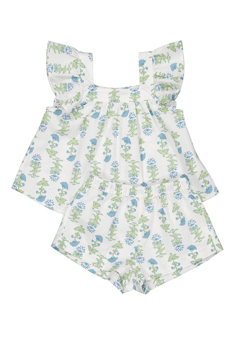 Harriet Mini Set - Cotton - Lotus Flower - Blue – Piyama