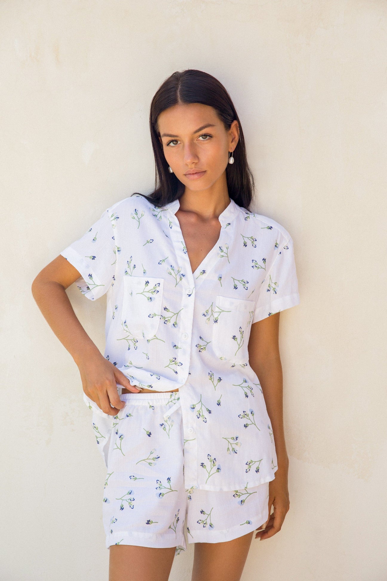 Maggie Pyjama Set - Lyocell Linen - Bluebell – Piyama